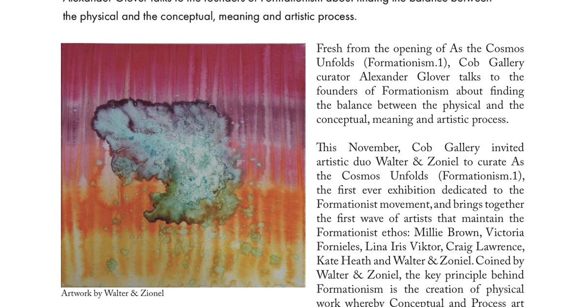 As The Cosmos Unfolds | 10 November - 3 December 2016 | Cob Gallery