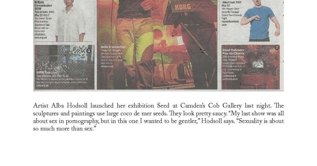 seed | 15 March - 7 April 2018 | Cob Gallery