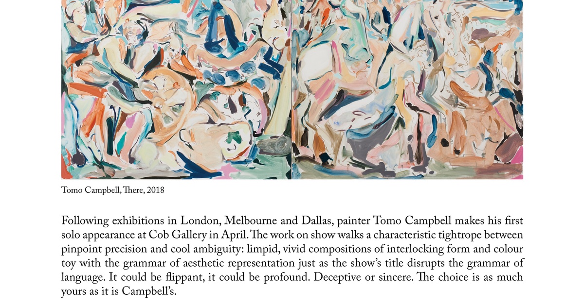 There | 11 April - 5 May 2018 | Cob Gallery