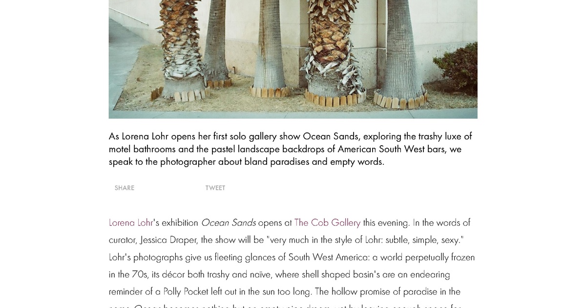 Ocean Sands | 10 February - 7 March 2015 | Cob Gallery